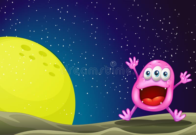 Un Mostro Vicino All'albero Nell'ambito Del Fullmoon Luminoso ...