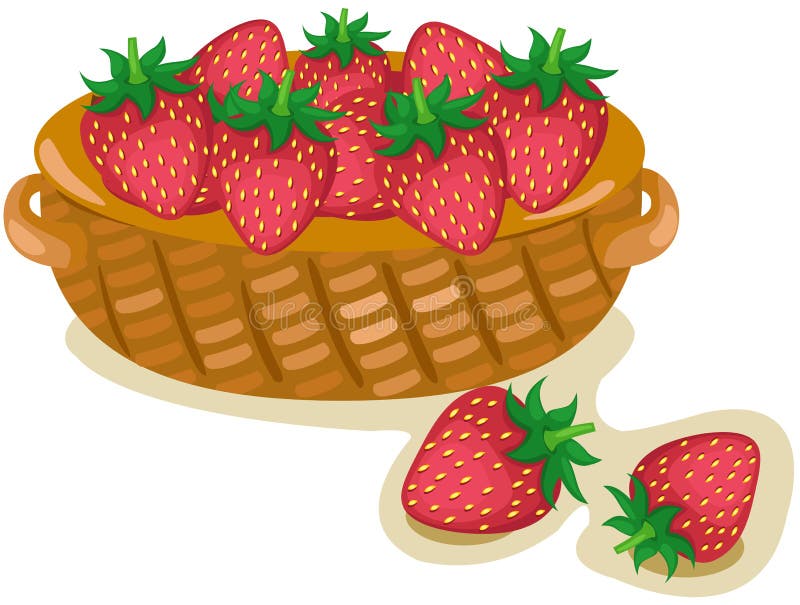 Le Panier Avec Des Fraises Illustration D'aquarelle D'aspiration De ...