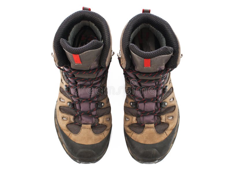 Un Par De Caminar Botas, Aislado En El Fondo Blanco Foto de archivo ...