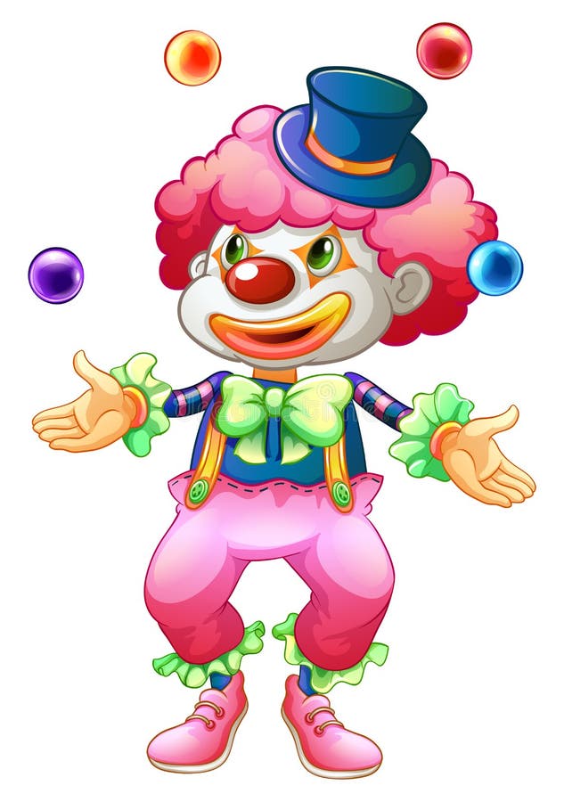 Un payaso con sus bolas stock de ilustración. Ilustración de cinta ...