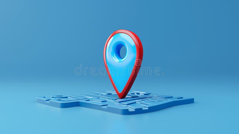 Un Pin Azul Descansa En Un Mapa Stock de ilustración - Ilustración de ...