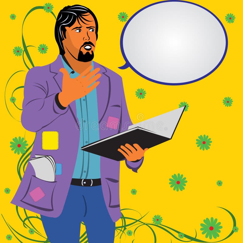 Un poeta joven ilustración del vector. Ilustración de tebeos - 9733177