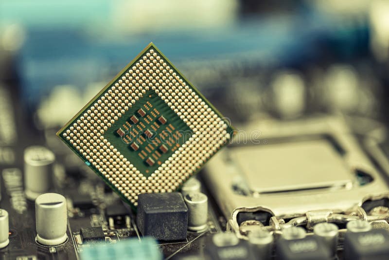 Un Procesador De Computadora Antiguo Se Encuentra En Segundo Plano En ... Un Procesador De Computadora Antiguo Se Encuentra En Segundo Plano En ...