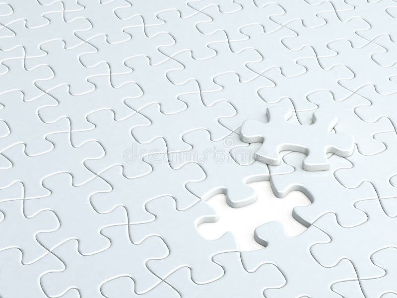 Puzzle Incompleto Con Un Pezzo Mancante Illustrazione di Stock ...