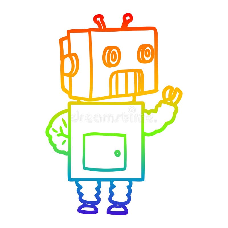 Un Robot Per Disegno Di Disegni a Gradiente Di Arcobaleno Creativo ...