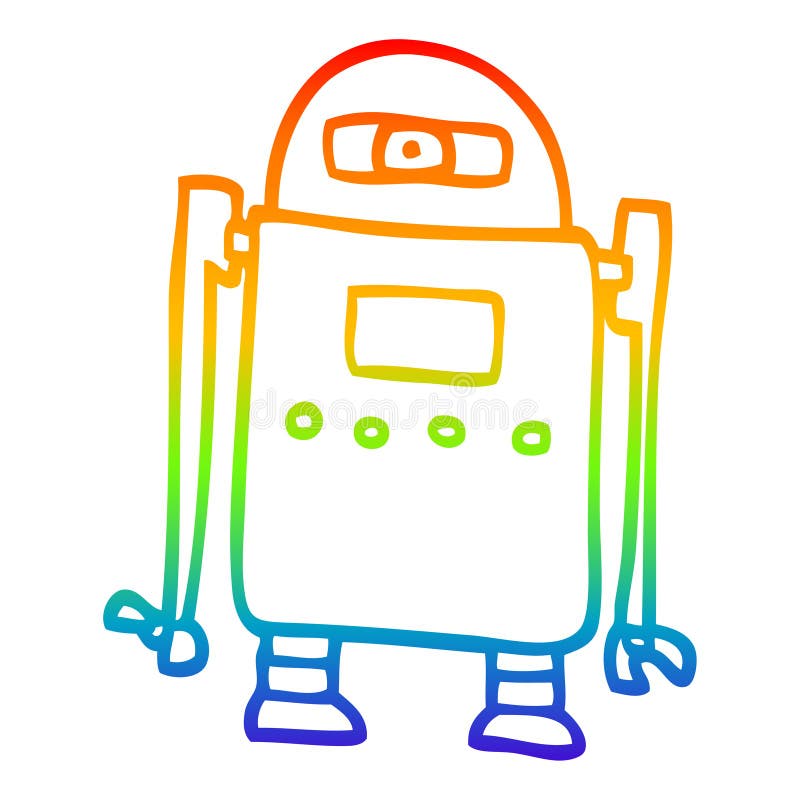 Un Robot Per Disegno Di Disegni a Gradiente Di Arcobaleno Creativo ...