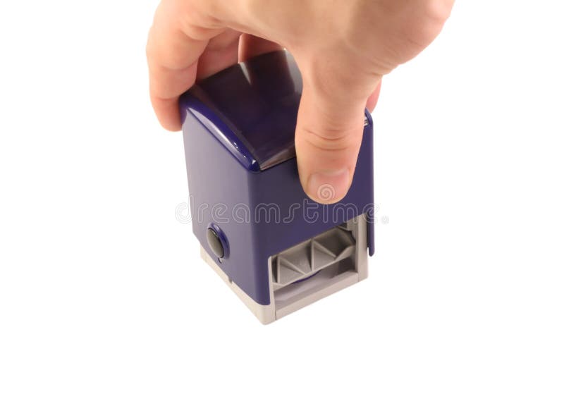 Un sello azul imagen de archivo. Imagen de aislado, estudio - 12090523