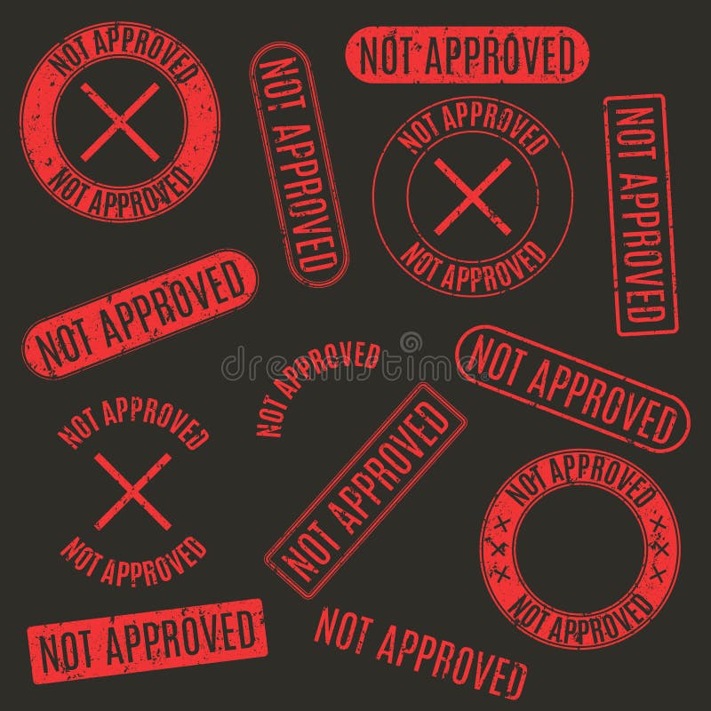 Sellos aprobados y negados ilustración del vector. Ilustración de label ...