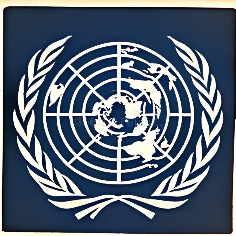 UN-Symbol oder -Logo redaktionelles stockfoto. Bild von zeichen - 268551168