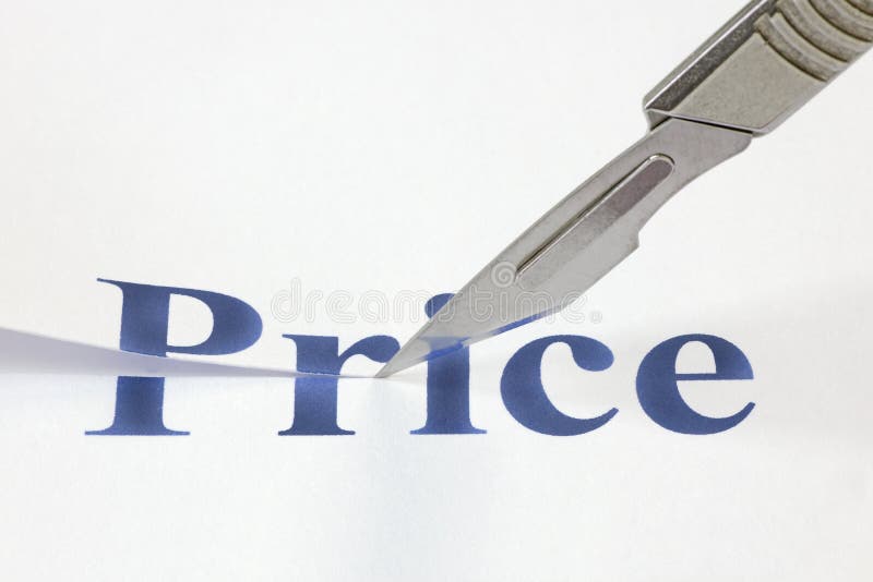 Un taglio nel prezzo fotografia stock. Immagine di closeup - 38732628