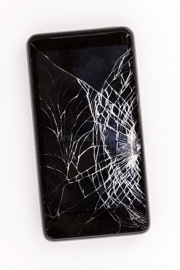 Un Teléfono Celular Con Una Pantalla Rota Agrietada Imagen de archivo ...