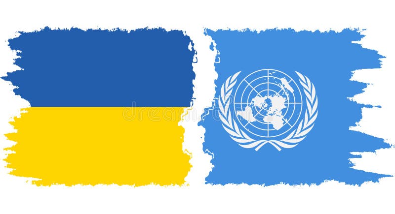 UN and Ukraine Grunge Flags Connection Vector Editorial Image ...