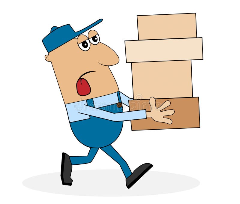 Un Uomo Che Porta Molte Scatole Illustrazione Vettoriale ...