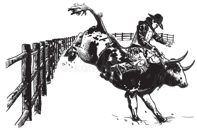 Un Vector Dibujado Mano, a Pulso - Rodeo Ilustración del Vector ...