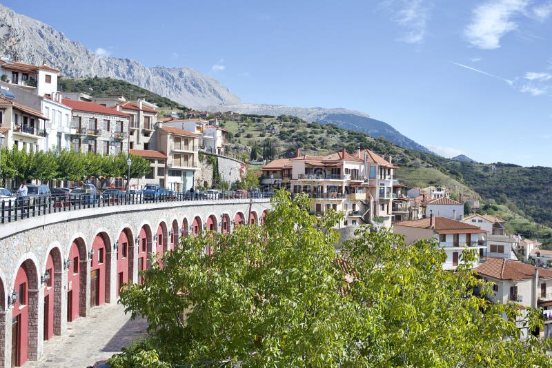 Arachova Grecia foto de archivo. Imagen de vacaciones - 70063984