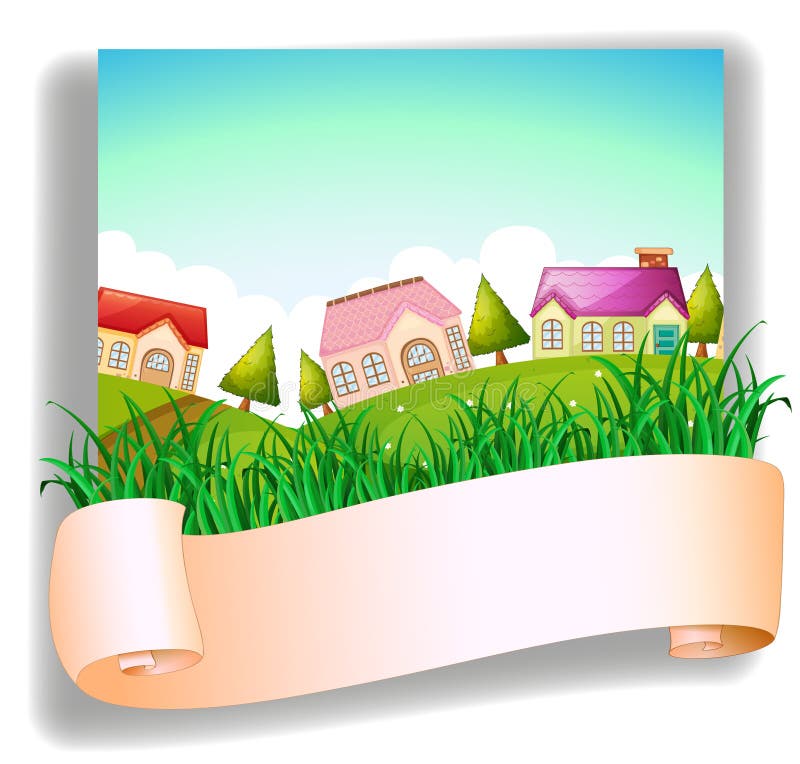 Un village avec un signage illustration de vecteur. Illustration du ...