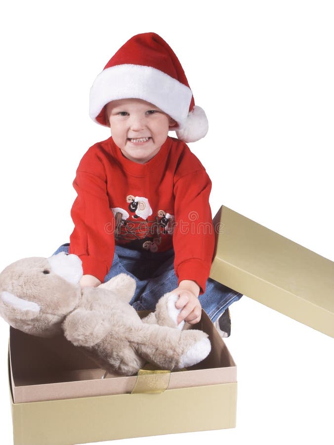 Santa Opening Box stock photo. Image of colorful, claus - 342190