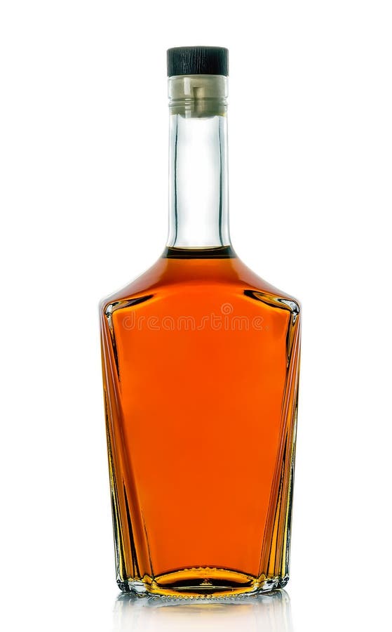 Una Botella De Brandy En Un Fondo Blanco Foto de archivo - Imagen de ...