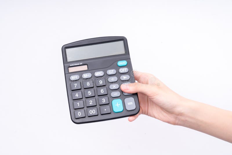Una Calculadora En Una Mano Foto de archivo - Imagen de victoria, mano ...