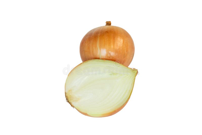 Una Cebolla Y Media Aislada De Fondo Blanco Imagen de archivo - Imagen ...