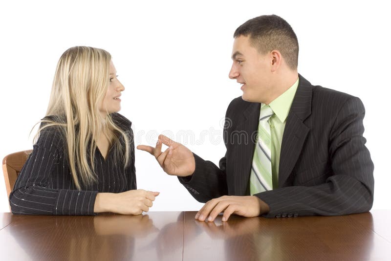 Due Persone Di Affari Che Hanno Conversazione Insieme Immagine Stock ...