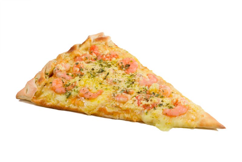 Una Fetta Di Pizza Del Gambero Immagine Stock - Immagine di verde ...