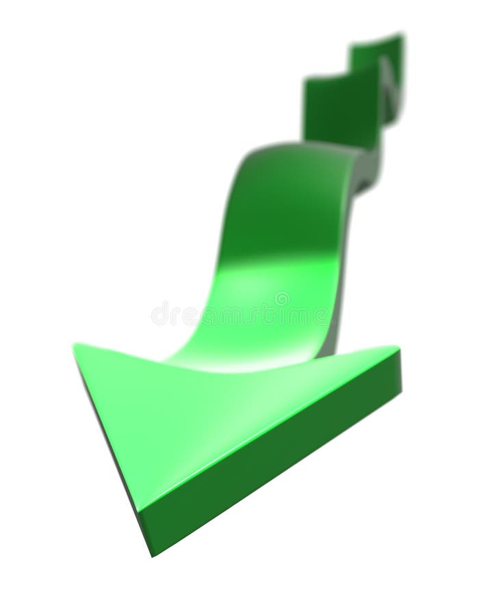 Una flecha verde que agita stock de ilustración. Ilustración de verde ...