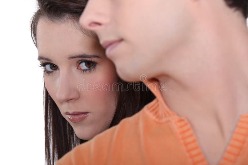 Una giovane donna timida fotografia stock. Immagine di ciglia - 35911068