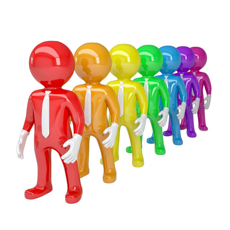 Una Línea De Persona De Color Stock de ilustración - Ilustración de ...