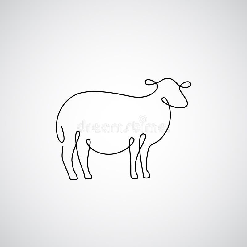 Una línea oveja ilustración del vector. Ilustración de extracto - 134001613