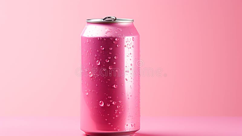 Una Lata Rosa De Refresco En Un Fondo Rosa Foto de archivo - Imagen de ...