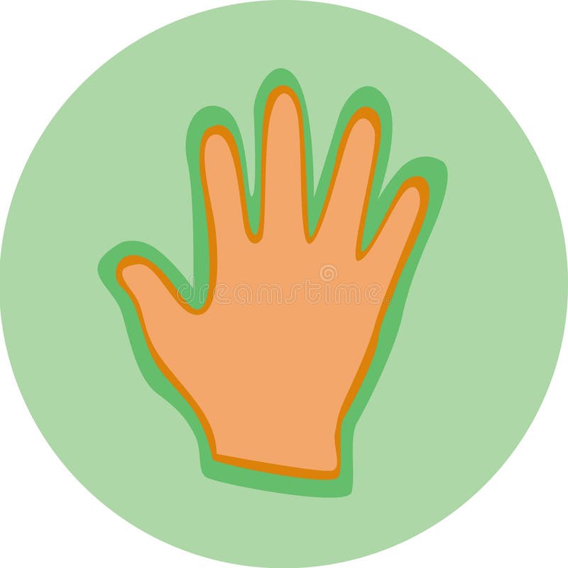 Una mano en un círculo stock de ilustración. Ilustración de sentidos ...