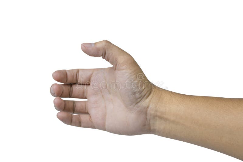 Una Mano Que Lleva a Cabo Algo Como Una Botella Aislada En Blanco Con ...