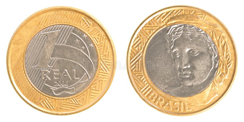 Una moneda real brasileña imagen de archivo. Imagen de banca - 37552415