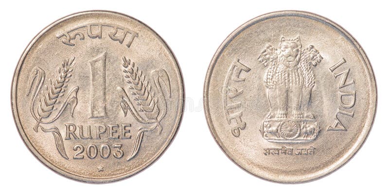 Una Moneta Della Rupia Indiana Immagine Stock - Immagine di isolato ...