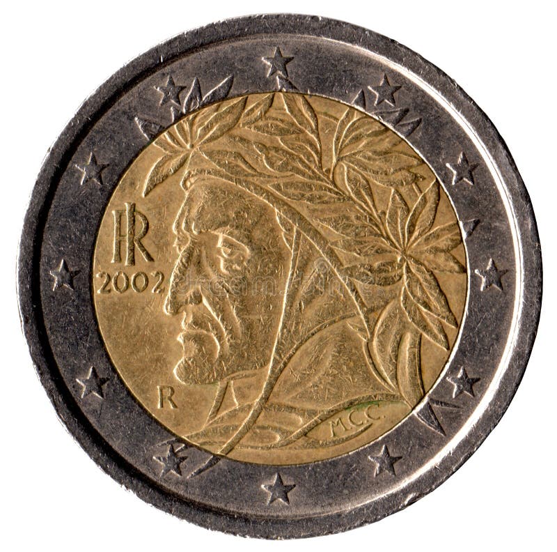 Moneta italiana da 2 euro fotografia stock. Immagine di europeo - 34896592