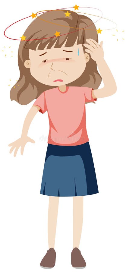 Mujer Mareada Sintiendo Náuseas Vectorial Ilustración De Dibujos ...