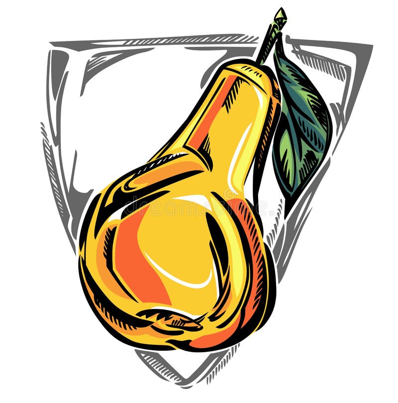 Pera stilizzata illustrazione vettoriale. Illustrazione di vegetariano ...