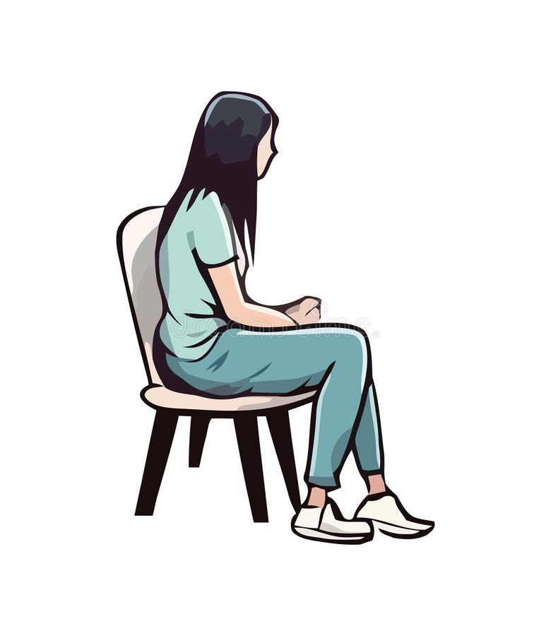 Una Persona Sentada En La Silla Ilustración del Vector - Ilustración de ...