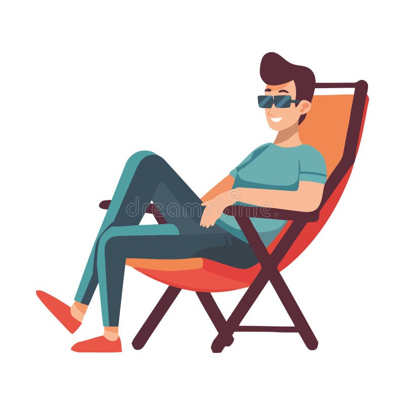 Una Persona Sentada En Una Silla Moderna Ilustración del Vector ...