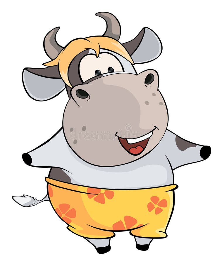 Una Mucca Piccola. Cartone Animato Illustrazione Vettoriale ...