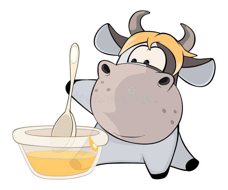 Una piccola mucca fumetto illustrazione vettoriale. Illustrazione di ...