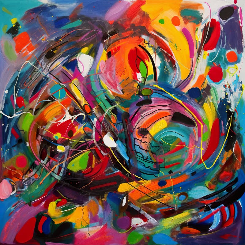 Una Pintura Abstracta Con Muchos Colores Diferentes. Imagen Generativa ... Una Pintura Abstracta Con Muchos Colores Diferentes. Imagen Generativa ...
