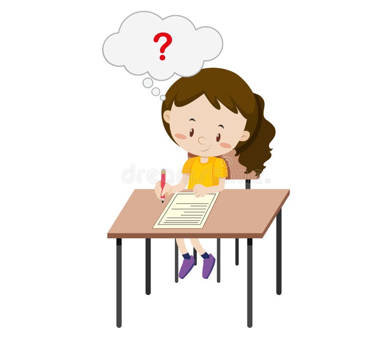 Studente Che Compila Le Risposte Alla Prova Dell'esame Illustrazione ...