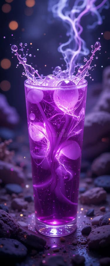 Una Refrescante Bebida Violeta Como Veneno. Stock de ilustración ...