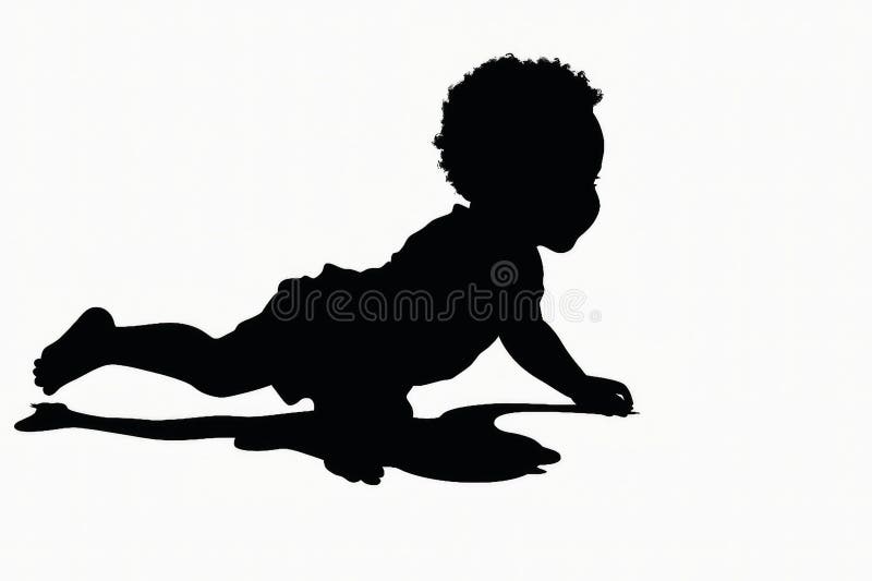 Una Silueta Negra Aislada De Un Bebé Stock de ilustración - Ilustración ... Una Silueta Negra Aislada De Un Bebé Stock de ilustración - Ilustración ...