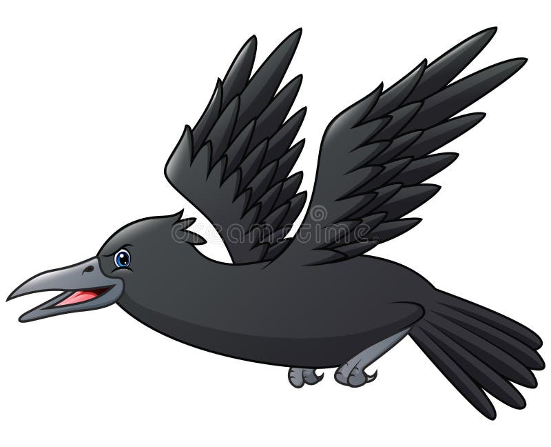 Una Terrible Caricatura De Cuervo Volando Ilustración del Vector ...