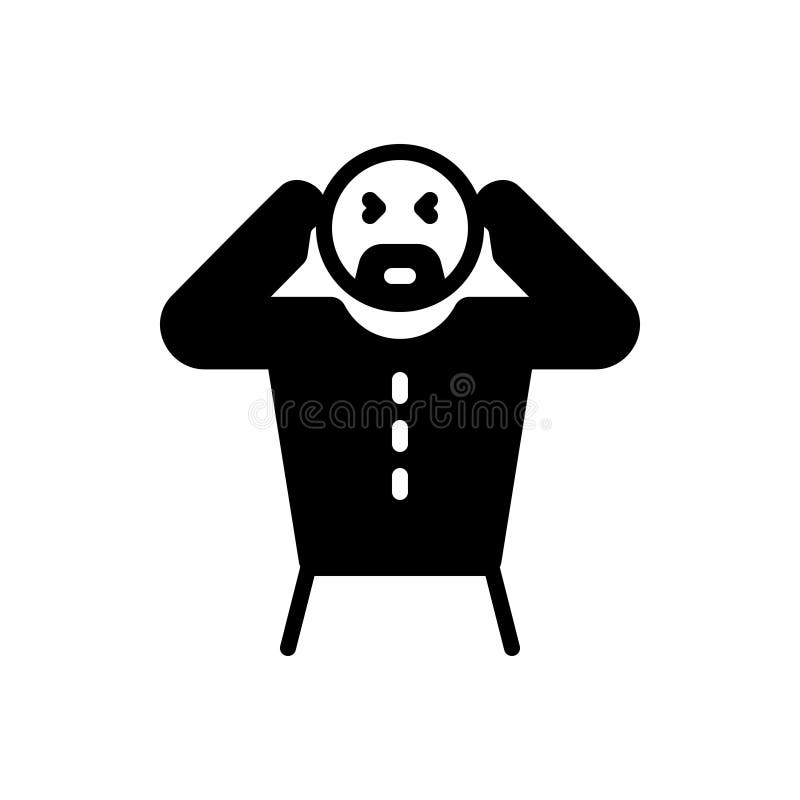 Black Solid Icon for Unable, Incapable and Helpless Stock Vector ...