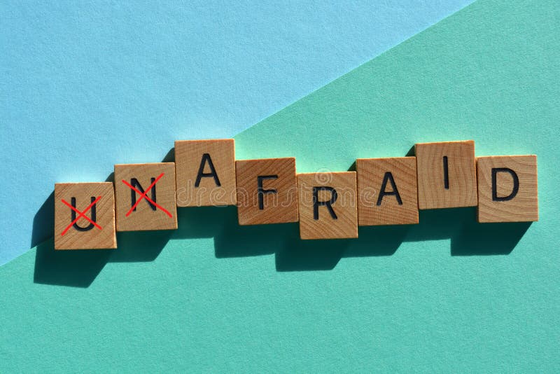 Unafraid, Afraid, Words with Opposite Meanings Stock Photo - Image of ...