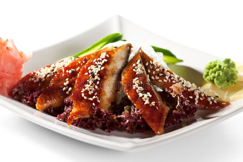 Unagi Sashimi stock photo. Image of radish, cucumber - 24829008